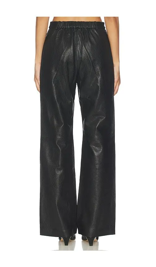 AEXAE Leather Pebble Straight Leg Pant