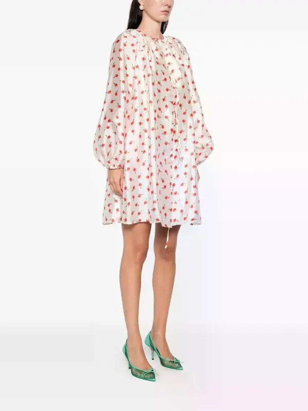Stine Goya Floral Print Tie Detail Mini Dress