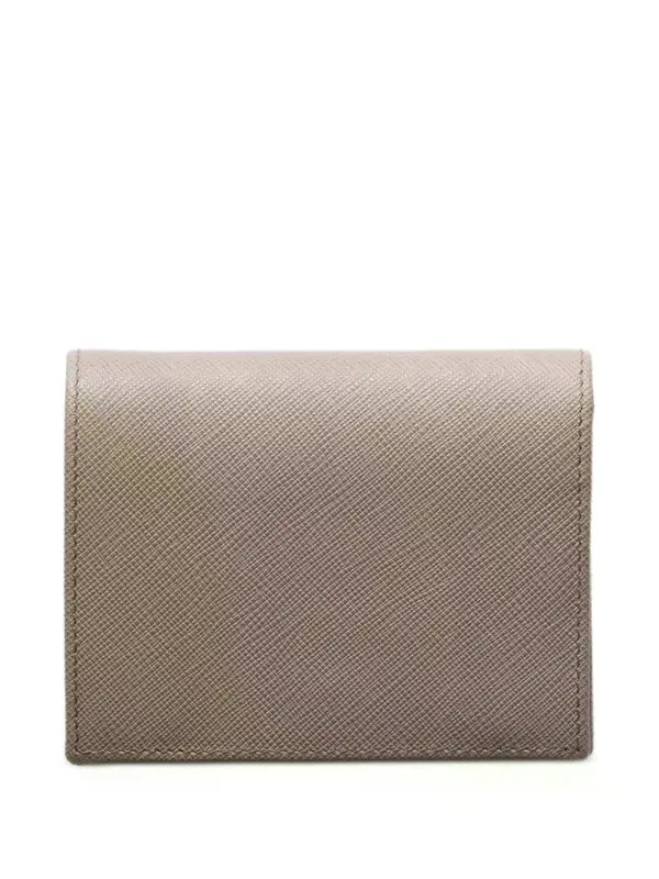 Prada Small Metal-lettering Leather Wallet - Grey