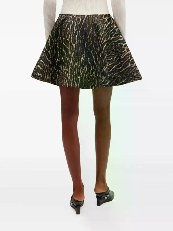 GANNI A-line Animal Print Skirt