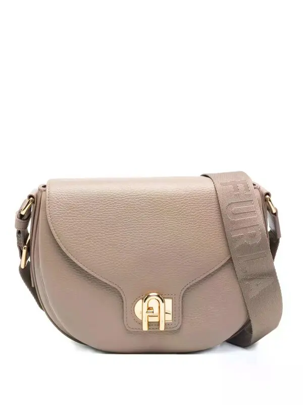 Furla Lotus Grained-texture Shoulder Bag - Neutrals