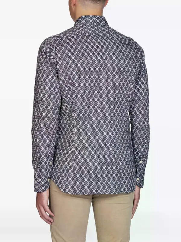 TINTORIA MATTEI 954 Button-fastening Pattern Shirt - Grey