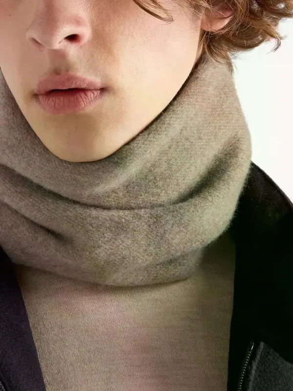 Prada Embroidered Logo Fringe Scarf