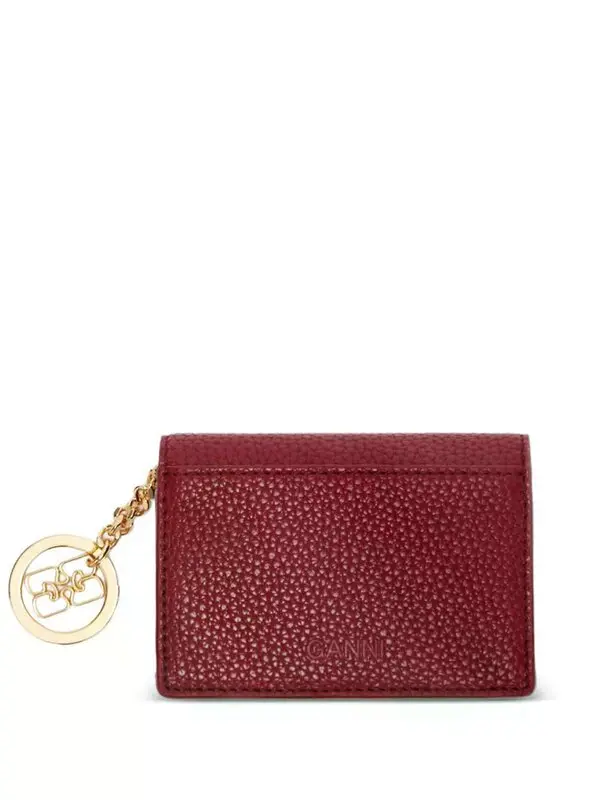 GANNI Textured Charm Purse - Red