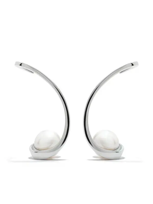 TASAKI 18kt White Gold Akoya Pearl Earrings - Silver
