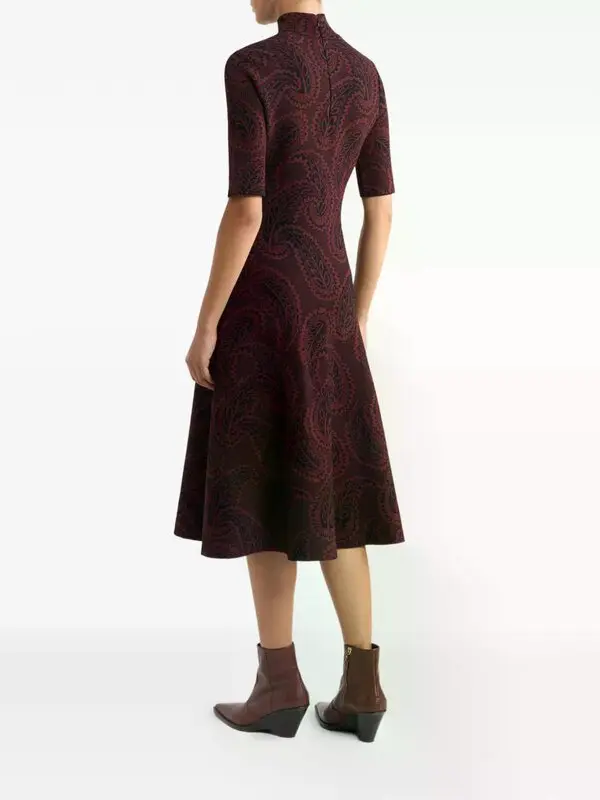 Etro Paisley Motif Knit Midi Dress - Red