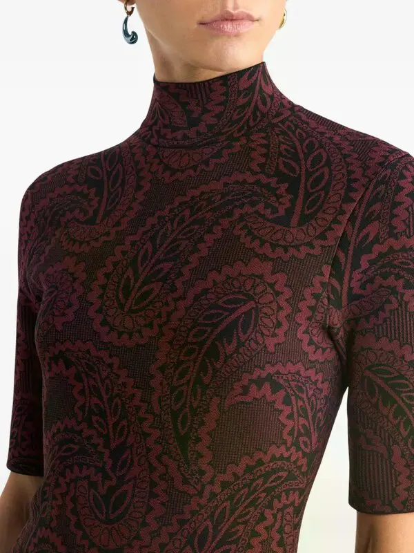 Etro Paisley Motif Knit Midi Dress - Red