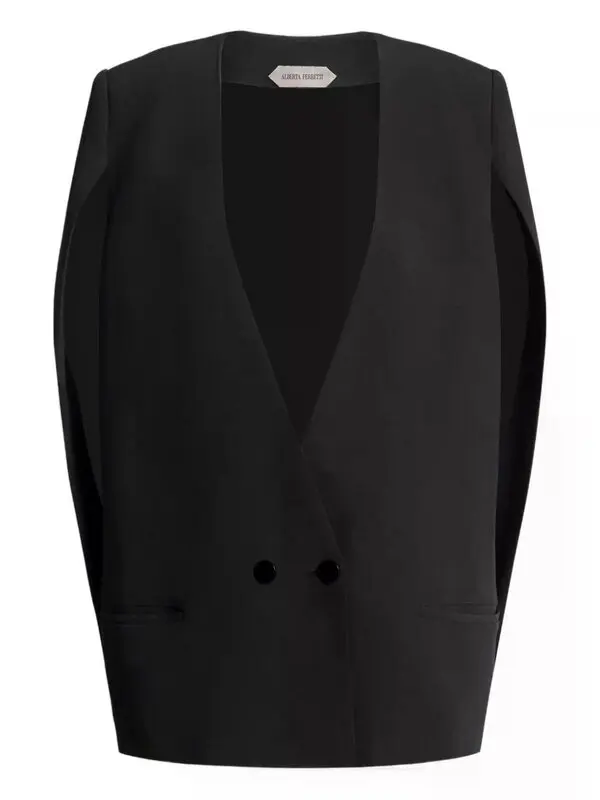 Alberta Ferretti Double-breasted Cape Waistcoat - Black