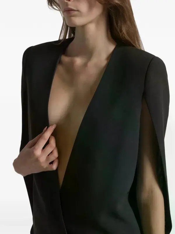 Alberta Ferretti Double-breasted Cape Waistcoat - Black