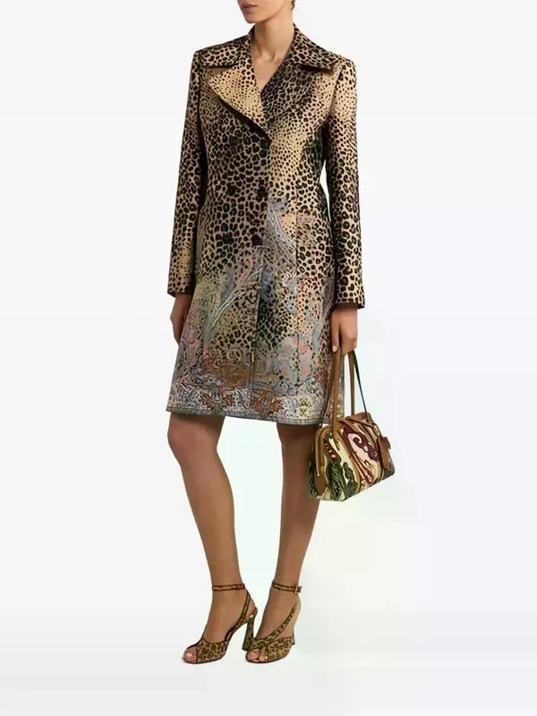 Etro Double-breasted Jacquard Coat