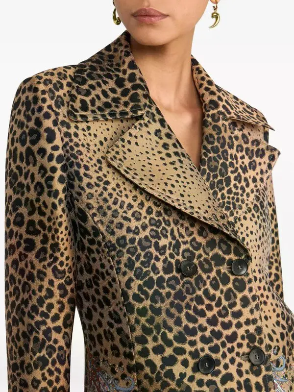 Etro Double-breasted Jacquard Coat
