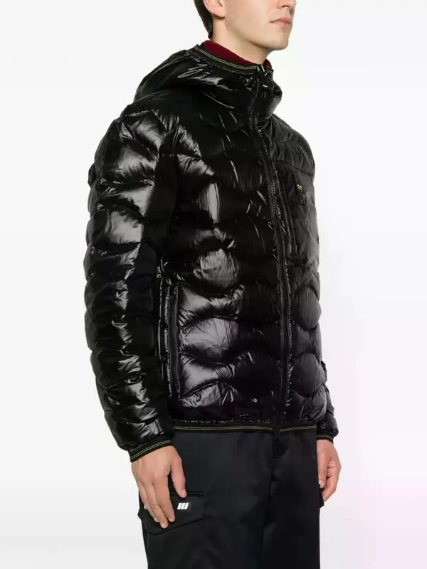 BLAUER. Quilted Hooded Jacket - Black