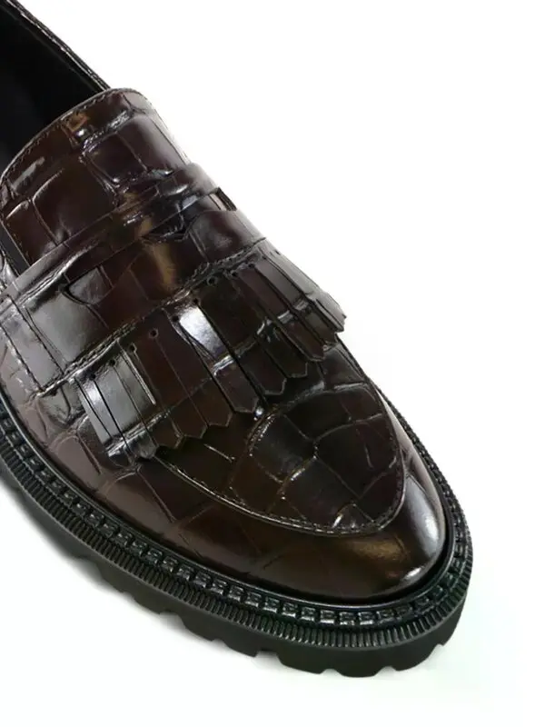 NOTABENE Tereza Fringed Crocodile-effect Loafers