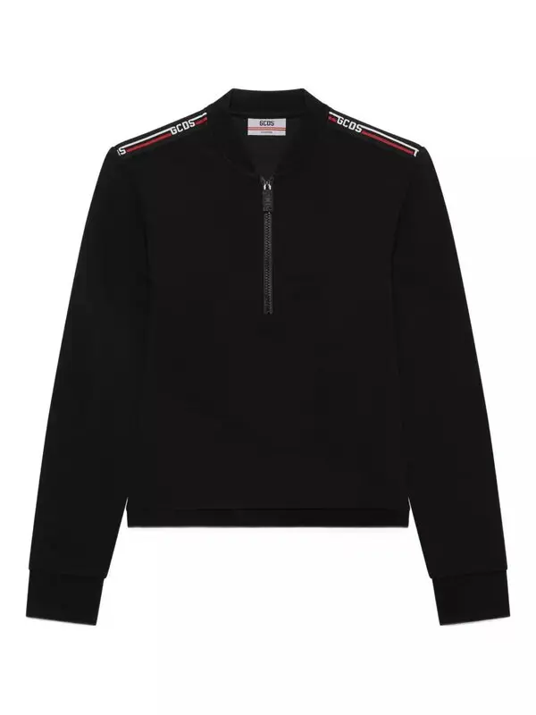 Gcds Zip-collar Sweater With Shoulder Detail