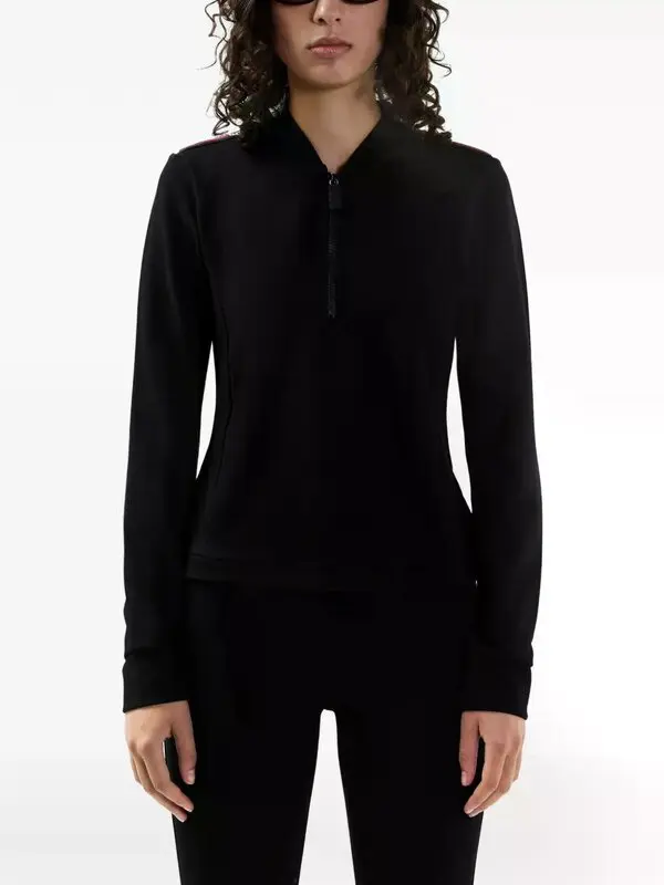 Gcds Zip-collar Sweater With Shoulder Detail