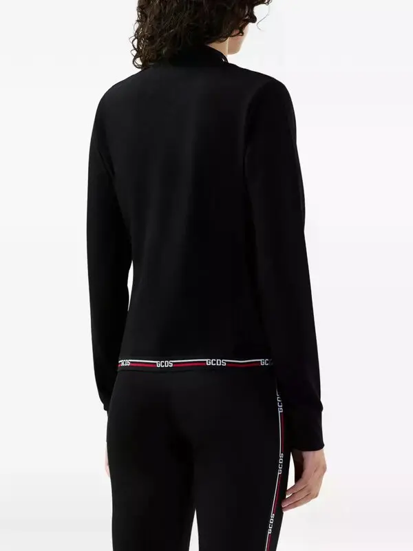 Gcds Zip-collar Sweater With Shoulder Detail