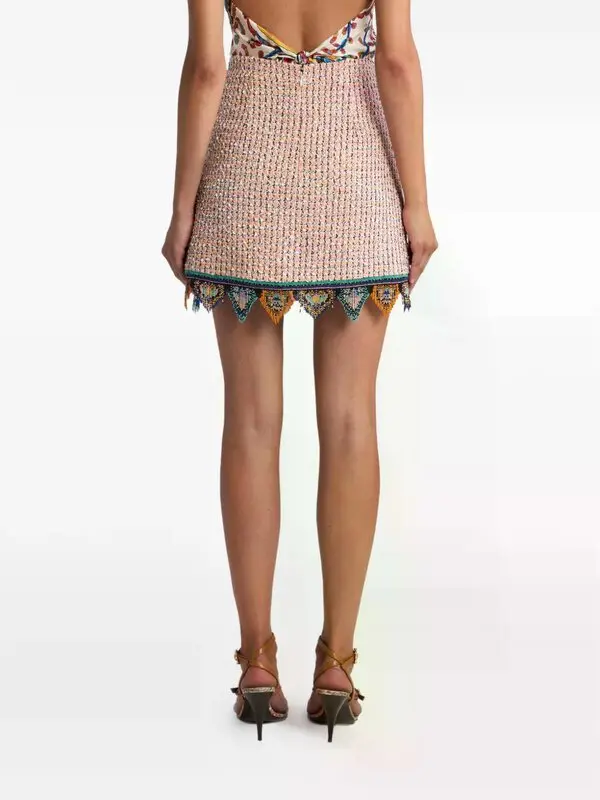 Etro Fringed Tweed Mini Skirt - Neutrals