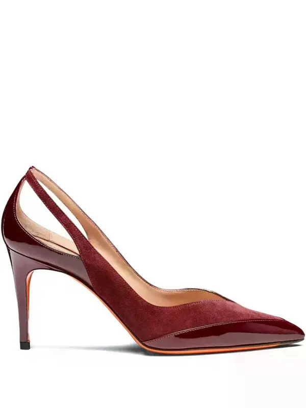 Santoni 85mm Cut-out Pumps - Red