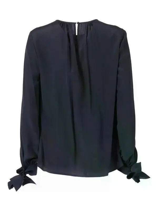 Max Mara Silk Tie-detail Long-sleeve Top