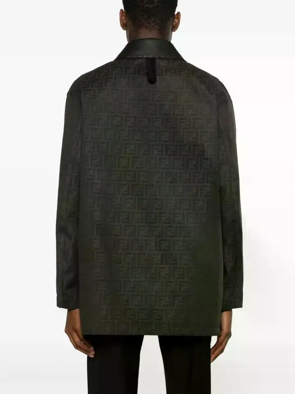 Fendi Ff-jacquard Wax Coated Jacket