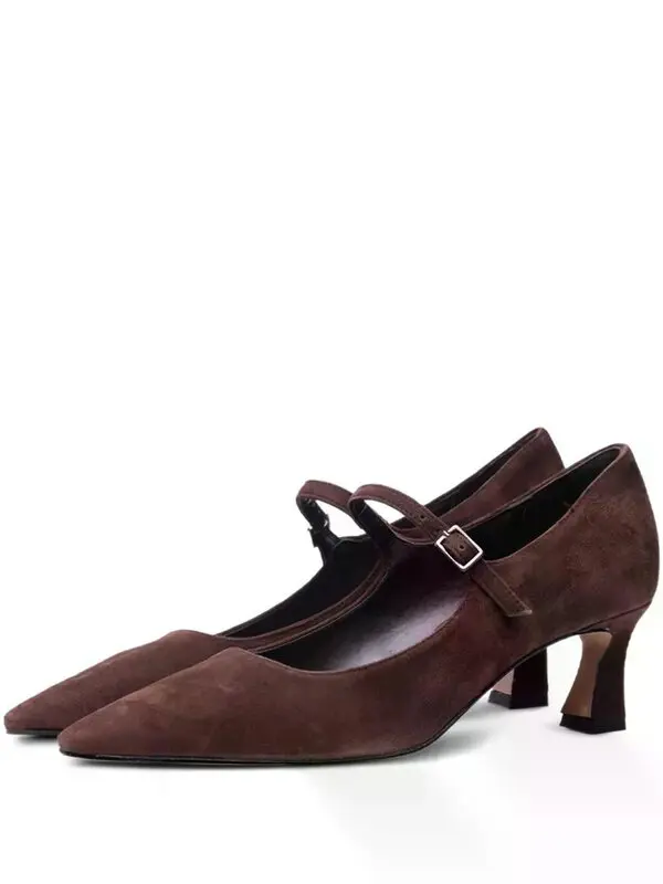 POCHE PARIS Buckle-strap Heeled Pumps - Brown