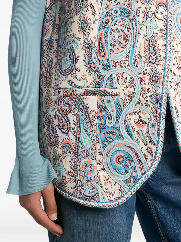 Etro Floral Paisley-motif Jacquard Waistcoat - Neutrals