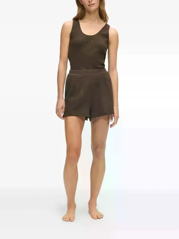 Karl Lagerfeld Waffle Logo Embroidered Shorts