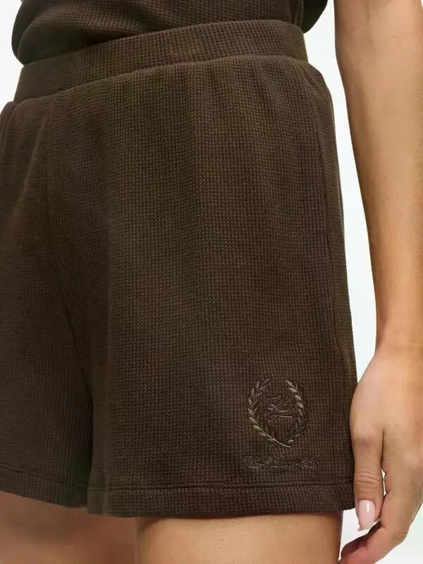 Karl Lagerfeld Waffle Logo Embroidered Shorts