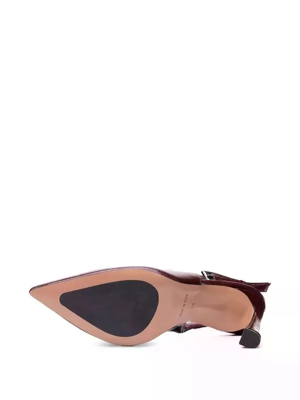 POCHE PARIS Burgundy Pointed-toe Slingback Pumps