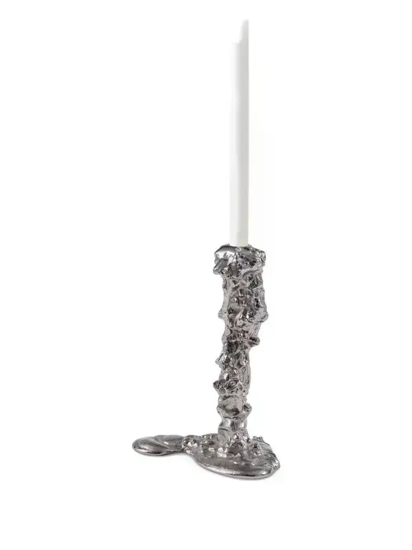 POLSPOTTEN Sculptural Candlestick Holder - Silver