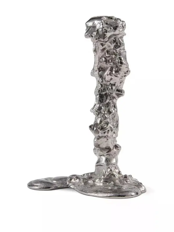 POLSPOTTEN Sculptural Candlestick Holder - Silver