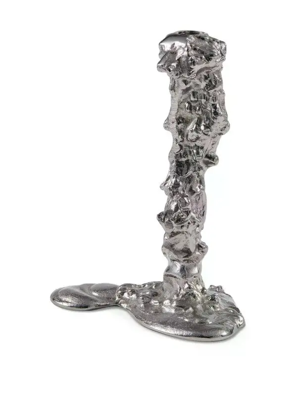 POLSPOTTEN Sculptural Candlestick Holder - Silver