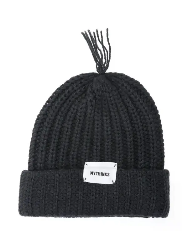 MYTHINKS Knitted Beanie Hat - Black