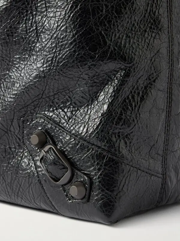 Balenciaga Le City Medium Embellished Textured-leather Shoulder Bag