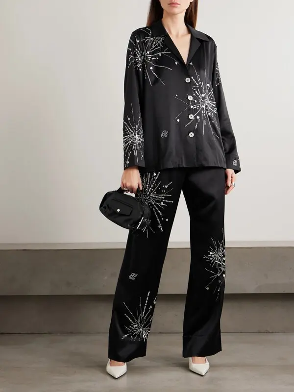 Bernadette Louis Sequin-embellished Pajama Shirt