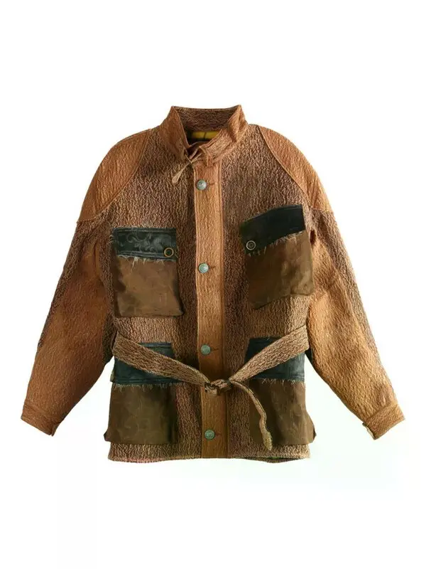 COMMUNS Belted Patchwork Jacket
