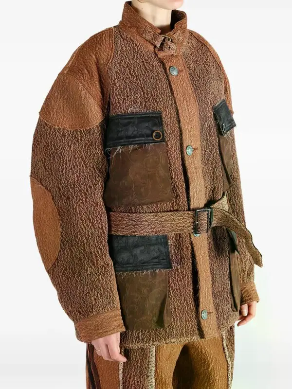 COMMUNS Belted Patchwork Jacket