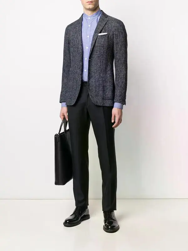 DELL'OGLIO Mandarin Collar Buttoned Shirt