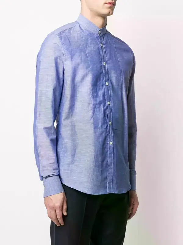 DELL'OGLIO Mandarin Collar Buttoned Shirt