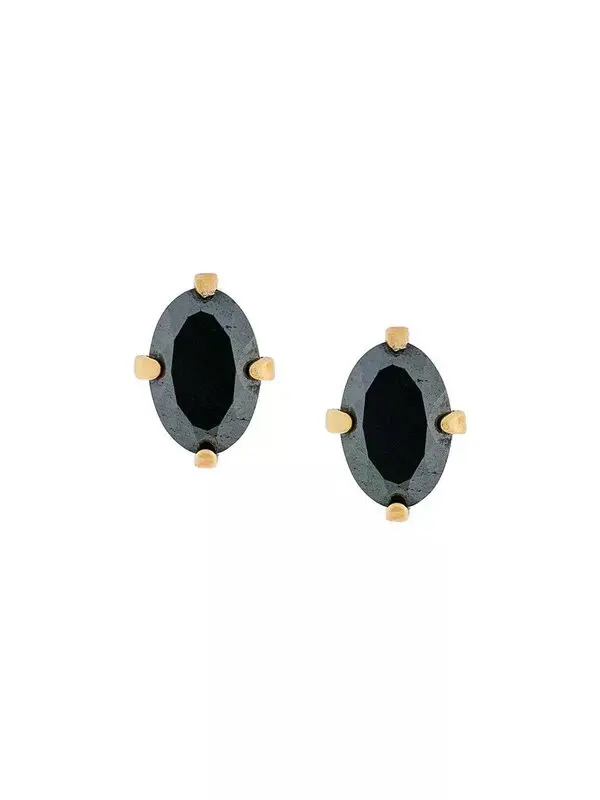 WOUTERS & HENDRIX Plated Sterling Silver Hematite Stud Earrings - Grey