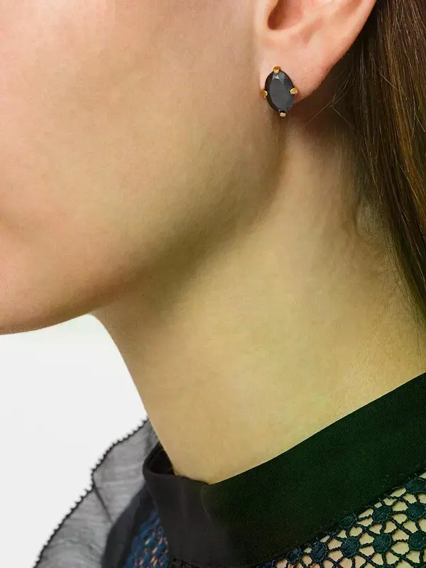 WOUTERS & HENDRIX Plated Sterling Silver Hematite Stud Earrings