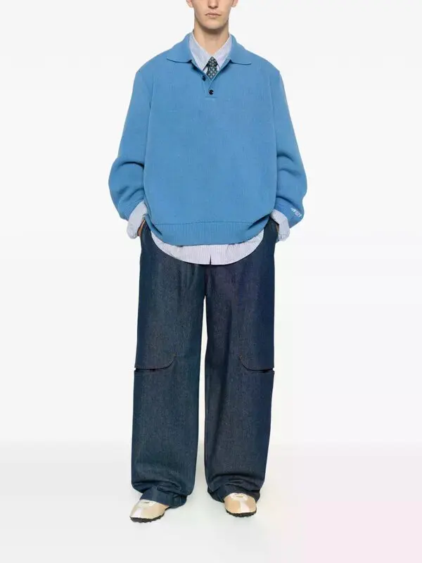 LC23 Button Collar Sweater