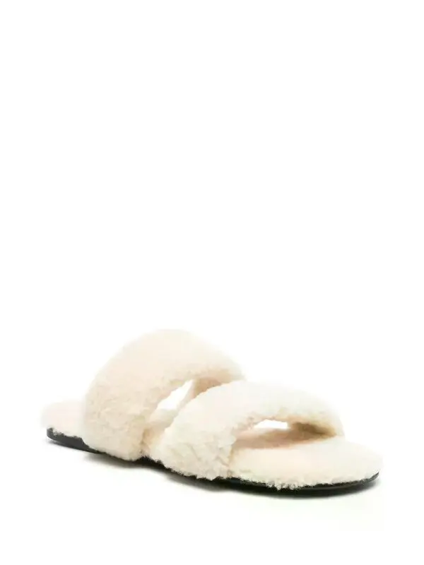 Saint Laurent Shearling Flat Slides