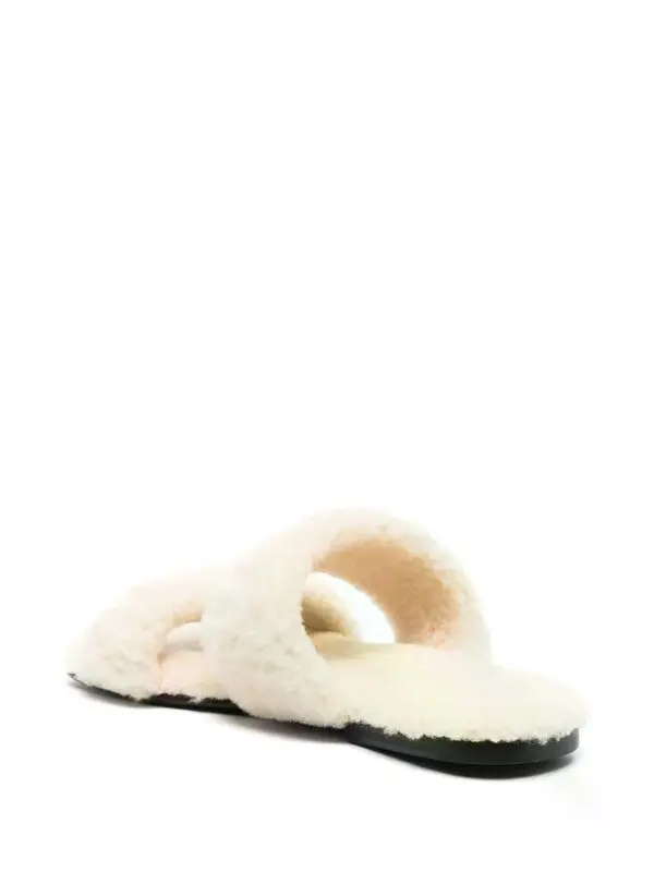 Saint Laurent Shearling Flat Slides