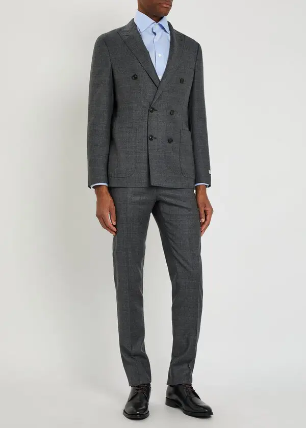 Canali Checked Wool Suit