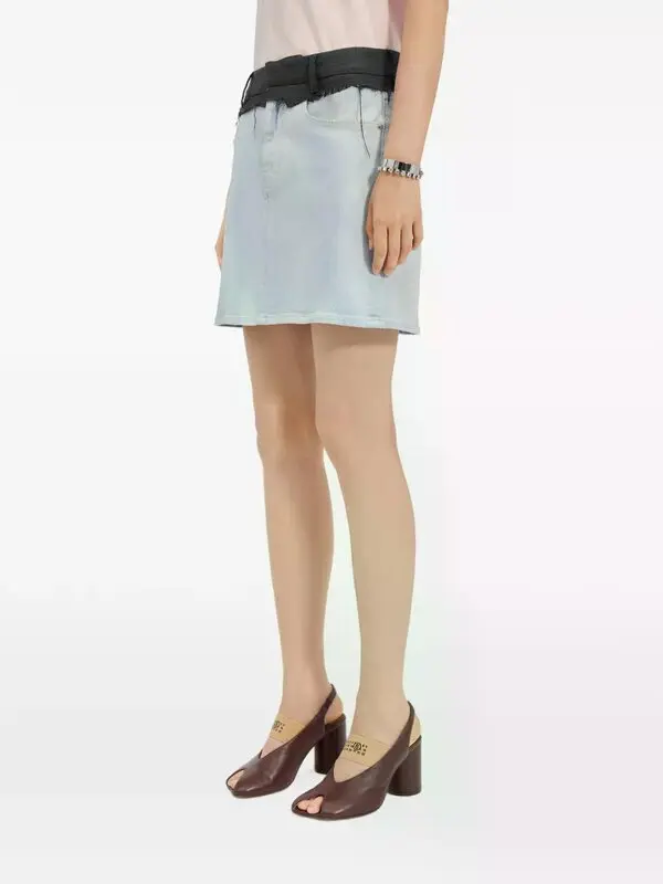 MAISON MARGIELA Frayed Mini Skirt - Blue