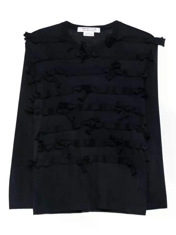Comme Des Garçons Ribbon Embellished Knitwear - Blue