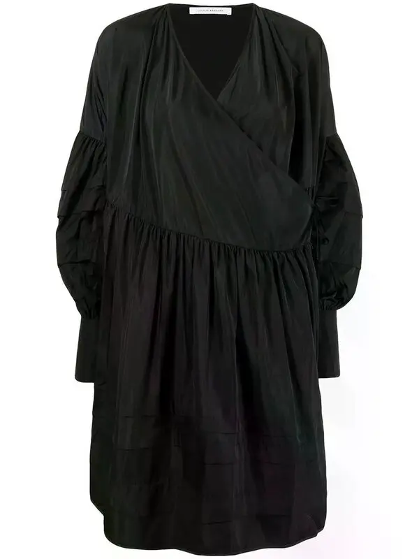 Cecilie Bahnsen Wide Wrap Dress - Black