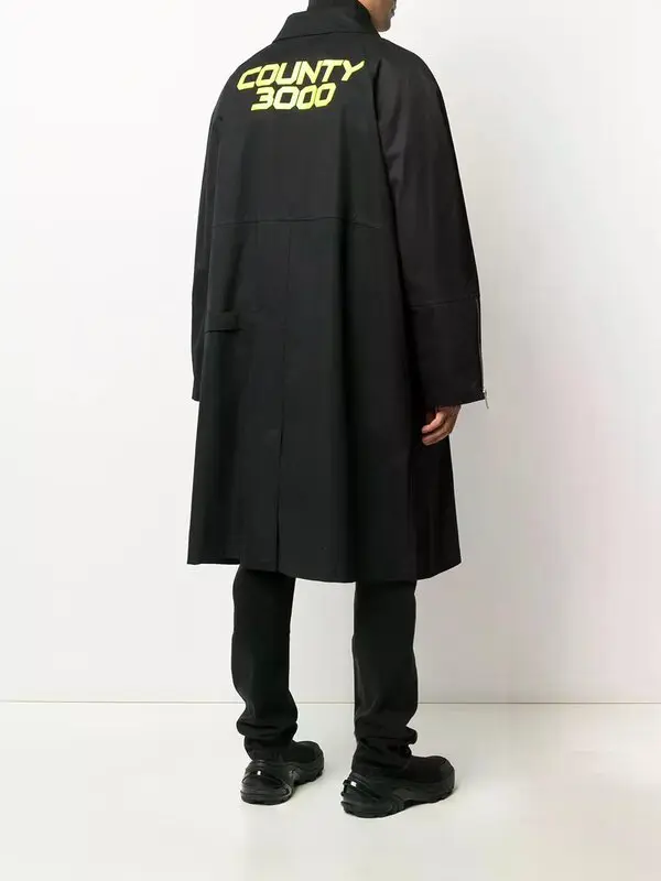 COUNTY OF MILAN Long Coat With Graphic Print