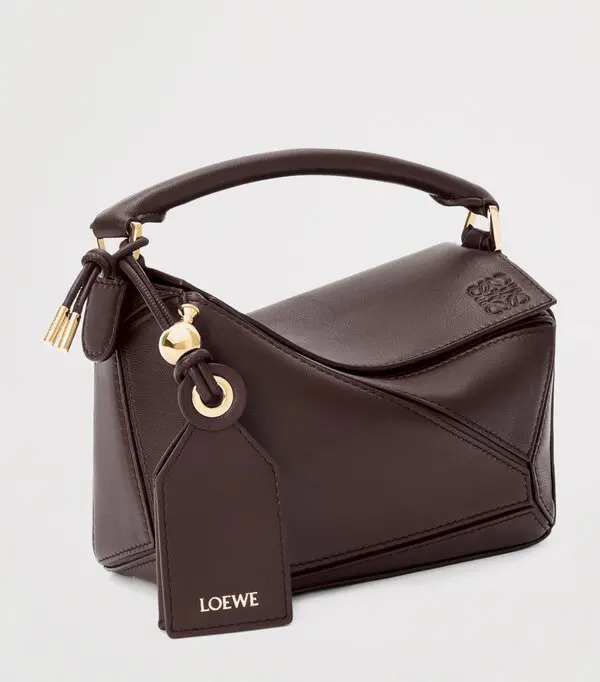 Loewe Mini Leather Featherlight Puzzle Top-handle Bag - Brown
